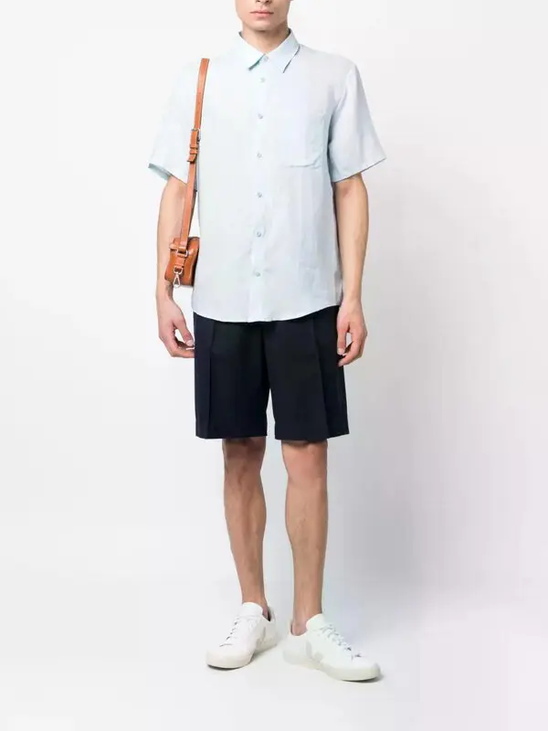 A.p.c. Short-sleeve Linen Shirt - Blue