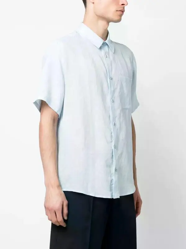 A.p.c. Short-sleeve Linen Shirt - Blue
