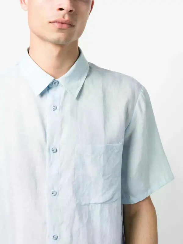 A.p.c. Short-sleeve Linen Shirt - Blue