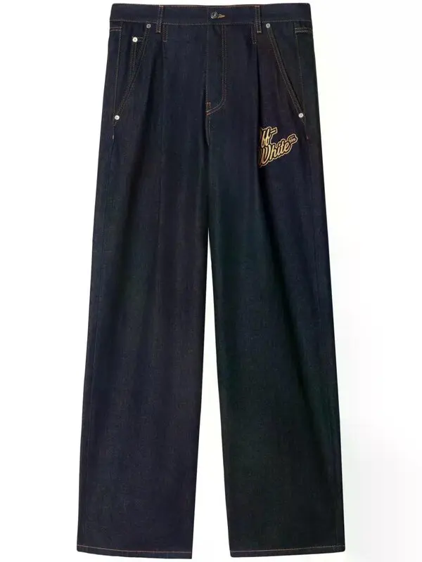 Off-White 90s Logo-appliqué Straight-leg Jeans