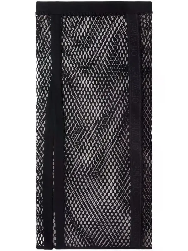 Off-White Logo-tape Mesh Skirt - Black