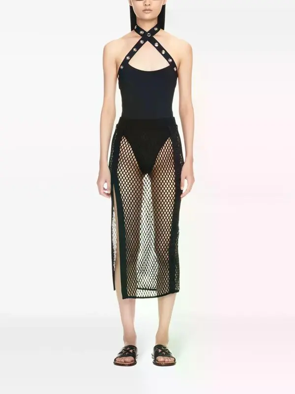 Off-White Logo-tape Mesh Skirt