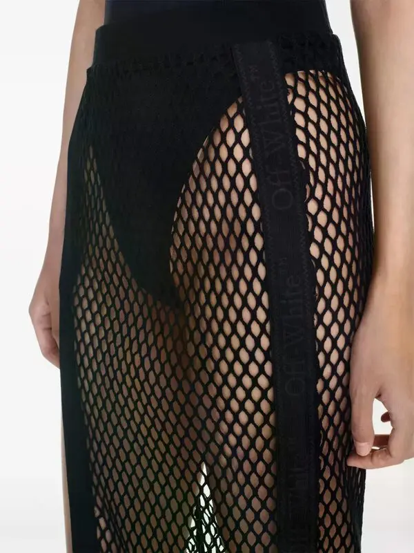 Off-White Logo-tape Mesh Skirt
