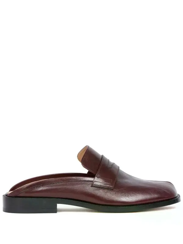 MAISON MARGIELA Tabi Leather Mules - Red