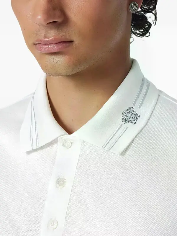 Versace Medusa-embroidered Cotton Polo Shirt