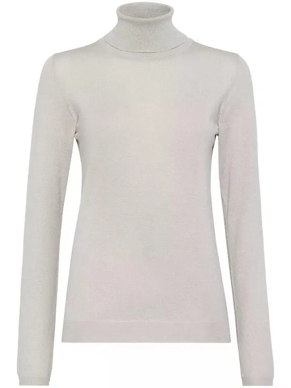 Brunello Cucinelli Roll-neck Long-sleeve Jumper - White