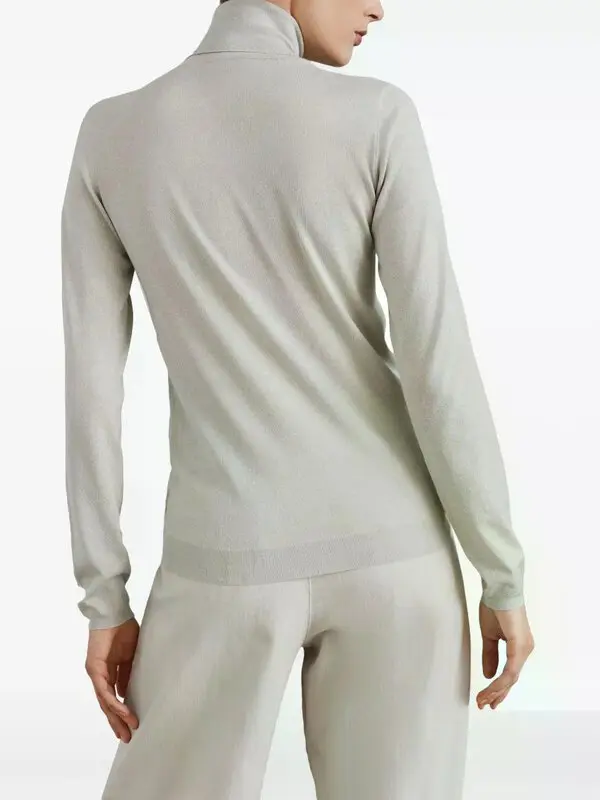 Brunello Cucinelli Roll-neck Long-sleeve Jumper - White