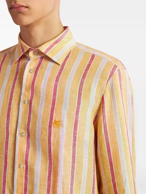 Etro Pegaso-embroidered Striped Shirt