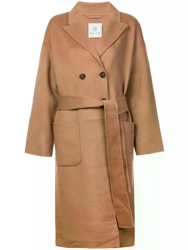 ANINE BING Dylan Belted Double-breasted Coat