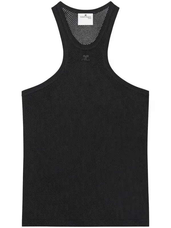COURREGES Mesh Tank Top - Black