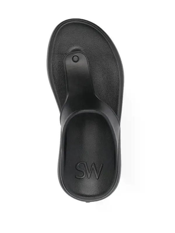 STUART WEITZMAN Thong Style Flip Flops - Black
