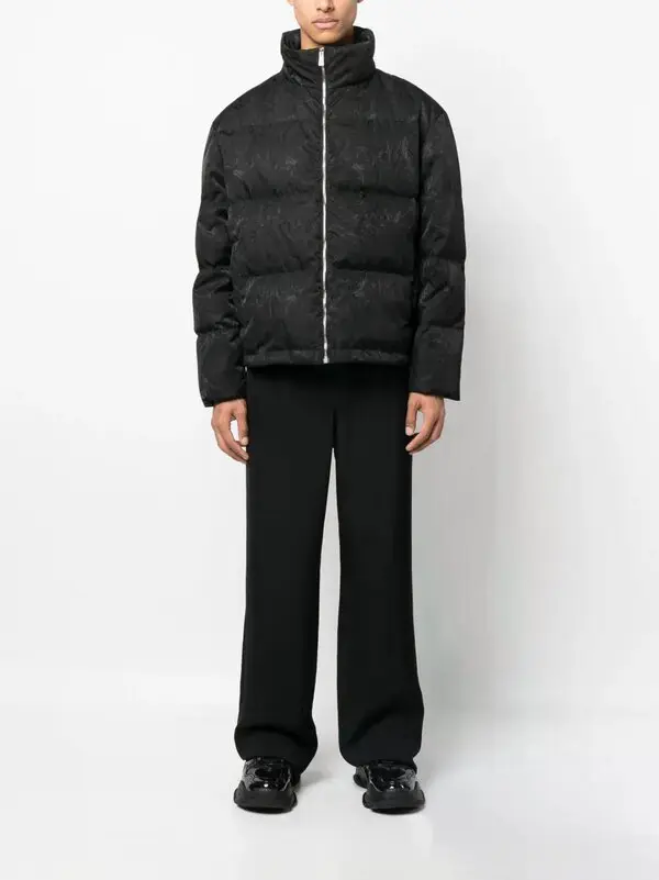 Versace Barocco Silhouette Jacquard Puffer Jacket