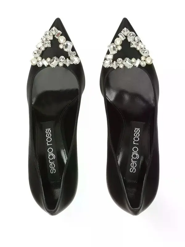 SERGIO ROSSI 90mm Embellished Stiletto Pumps - Black