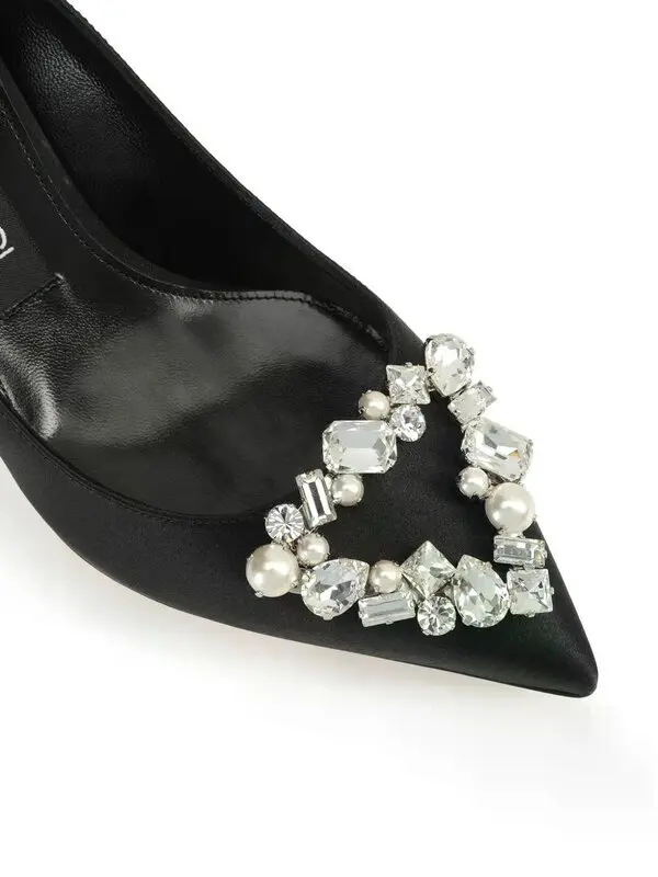 SERGIO ROSSI 90mm Embellished Stiletto Pumps - Black