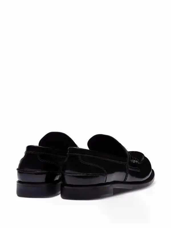 Miu Miu Leather Penny Loafers - Black