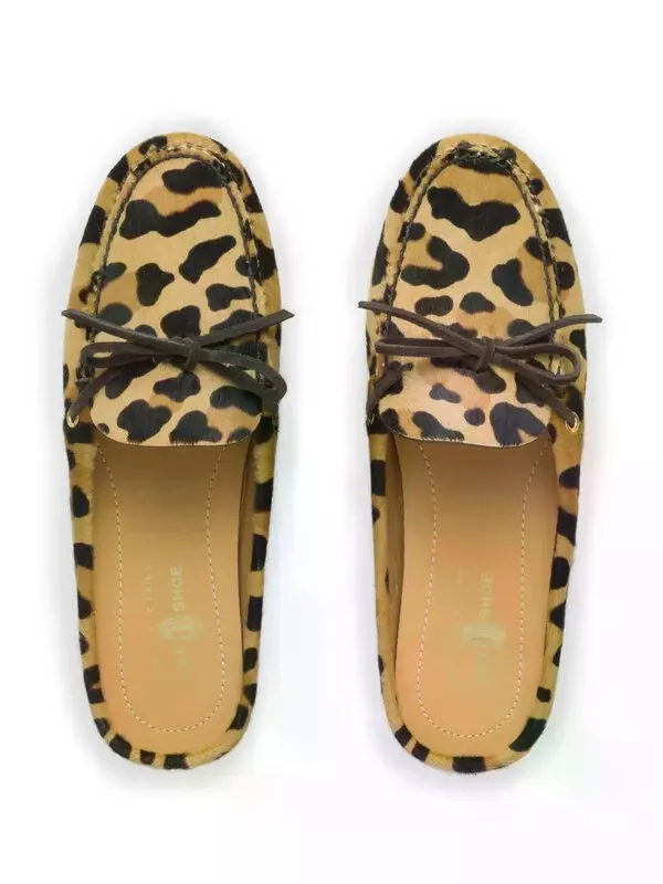 Car Shoe Leopard-print Calf Hair Slippers