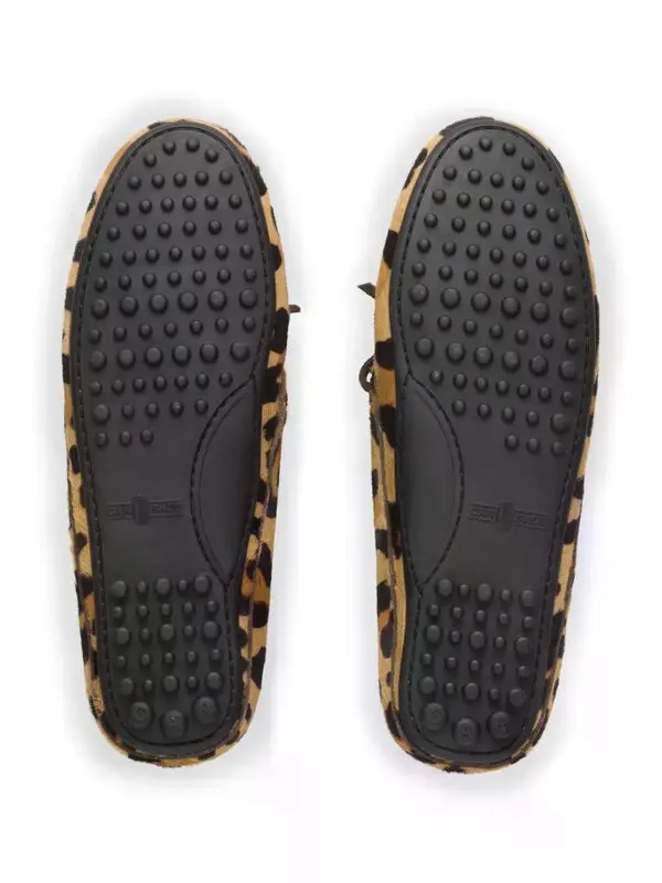 Car Shoe Leopard-print Calf Hair Slippers