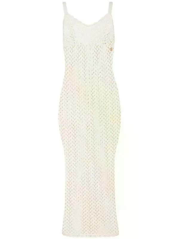 Dolce & Gabbana Crochet-knit Midi Dress - Neutrals