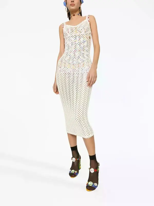 Dolce & Gabbana Crochet-knit Midi Dress