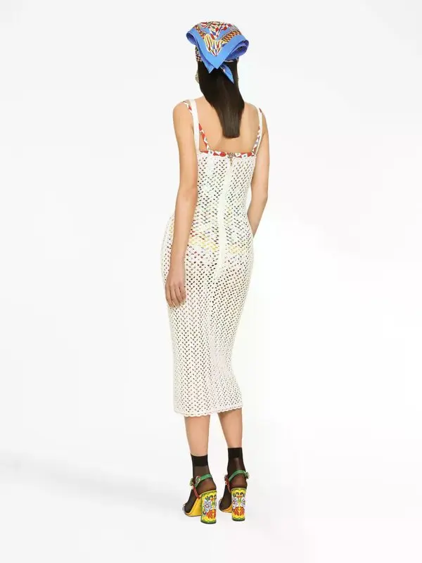 Dolce & Gabbana Crochet-knit Midi Dress