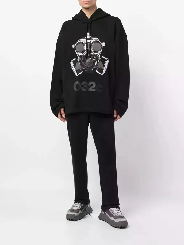 032C Graphic-print Drop-shoulder Hoodie