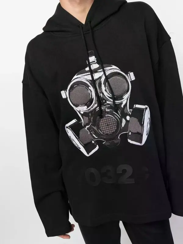 032C Graphic-print Drop-shoulder Hoodie