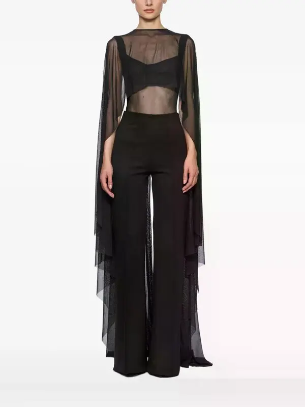 ATU BODY COUTURE Mesh Bodysuit And Cape Set - Black