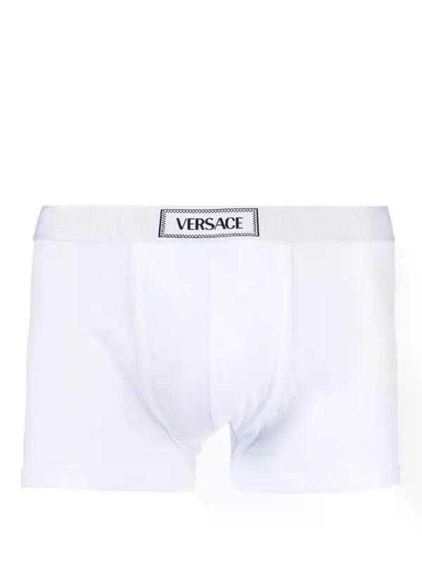 Versace Cotton Ribbed Trunks - White