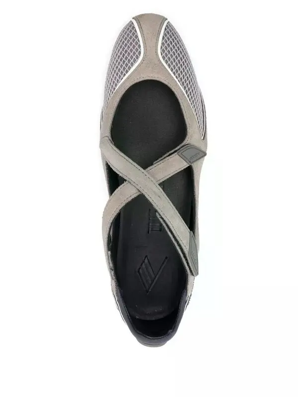 Attico Logo Detail Ballet Flats - Grey