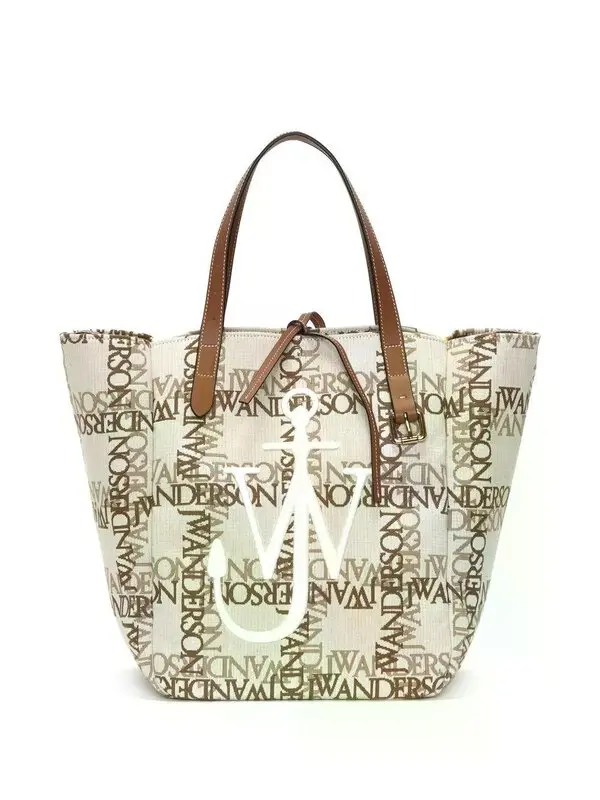 JW Anderson Logo-grid Tote Bag - Neutrals