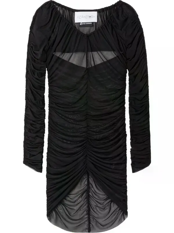 AZ FACTORY X Ester Manas Ruched-detailed Top - Black