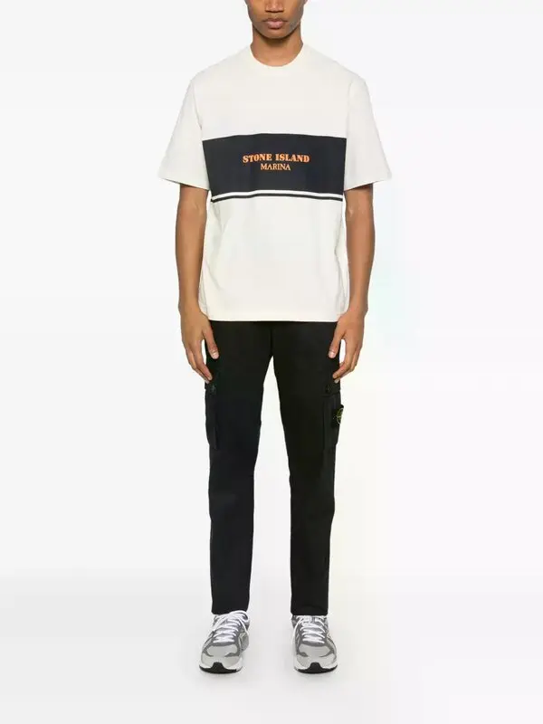 Stone Island Compass-patch Cargo Pants - Blue