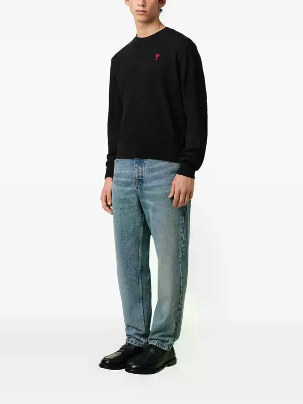 AMI Paris Logo-embroidered Wool Jumper