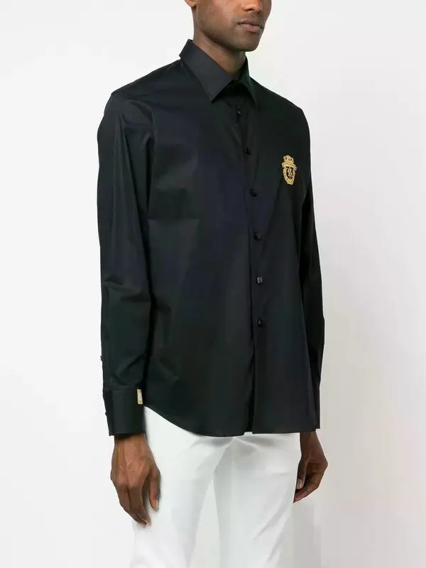 BILLIONAIRE Silver Cut Logo-print Shirt