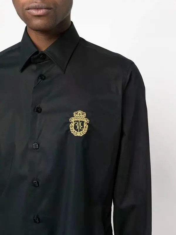 BILLIONAIRE Silver Cut Logo-print Shirt