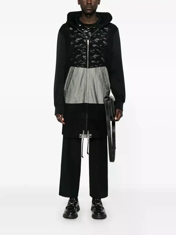 Comme Des Garçons Lace-detailing Zip-up Jacket