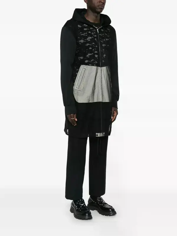 Comme Des Garçons Lace-detailing Zip-up Jacket