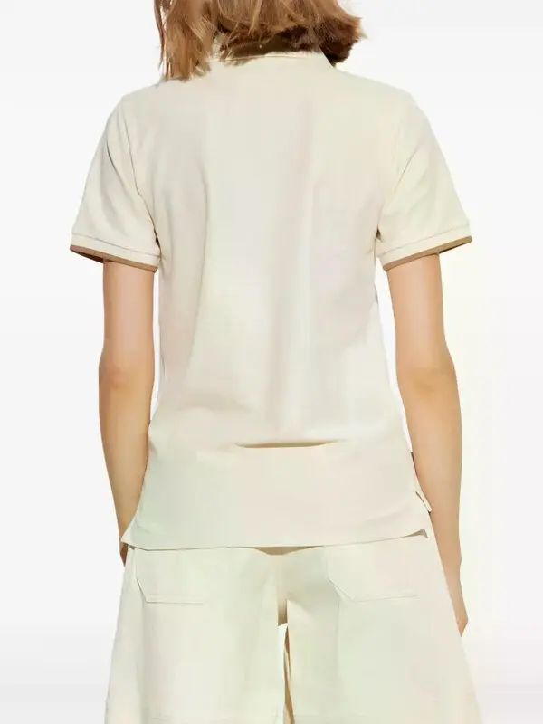 Moncler Logo Patch Piqué Polo Shirt - Neutrals