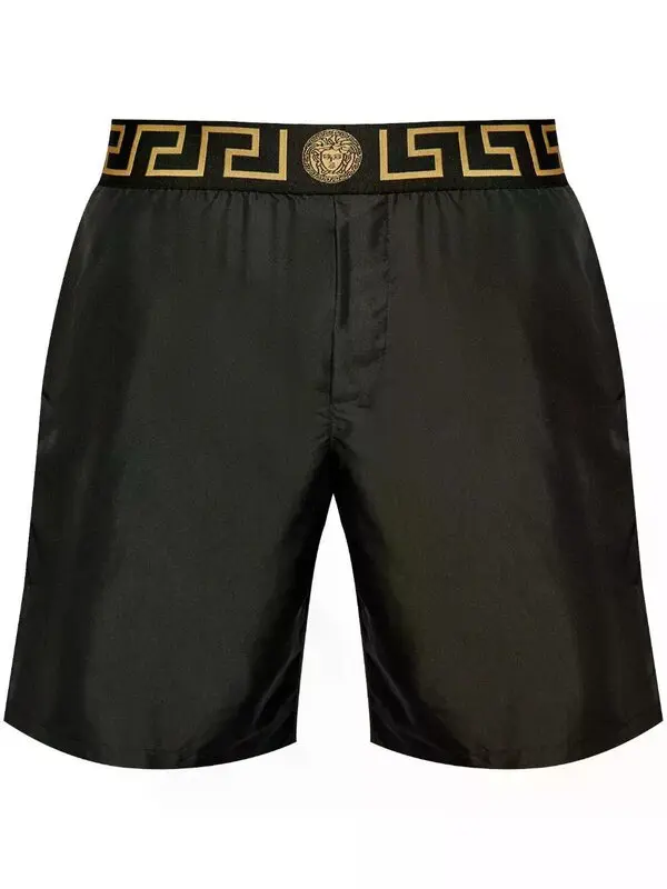 Versace Greca Border Swim Shorts - Black
