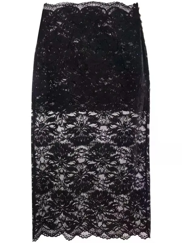 Rabanne Floral Lace Sheer Skirt