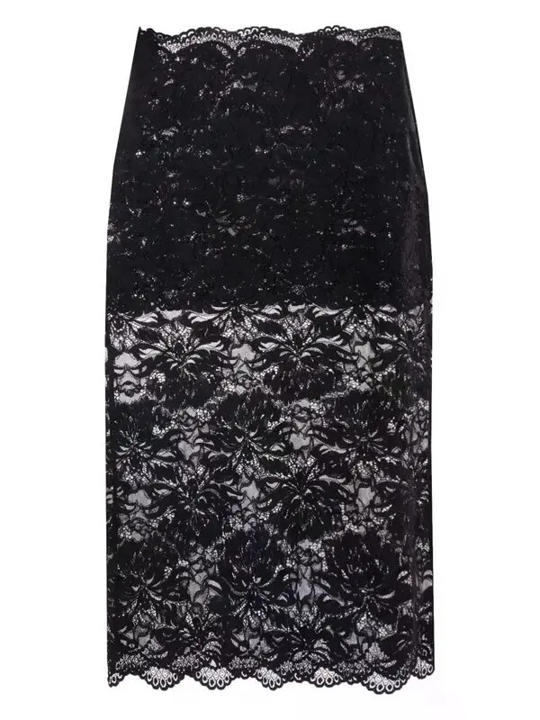Rabanne Floral Lace Sheer Skirt