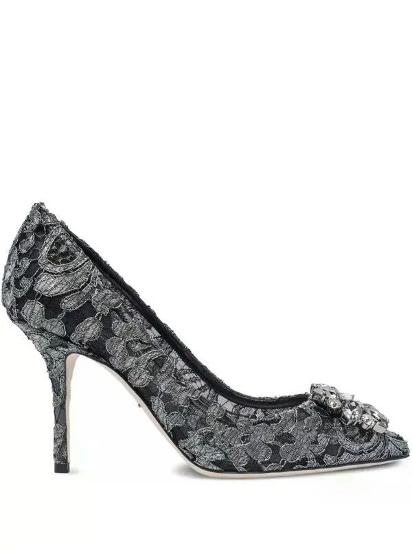 Dolce & Gabbana Bellucci Pumps With Brooch Embellishment - Black
