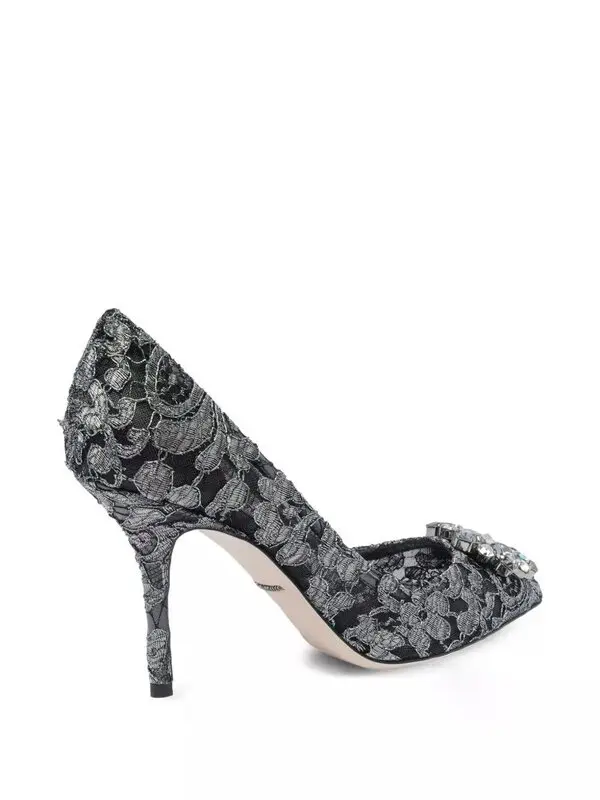 Dolce & Gabbana Bellucci Pumps With Brooch Embellishment - Black