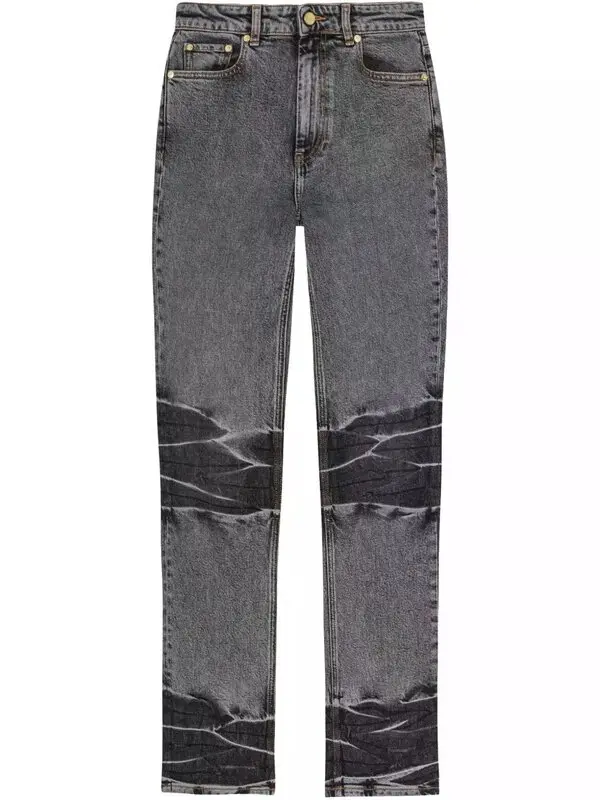 GANNI Whiskering-effect Straight-leg Jeans - Black