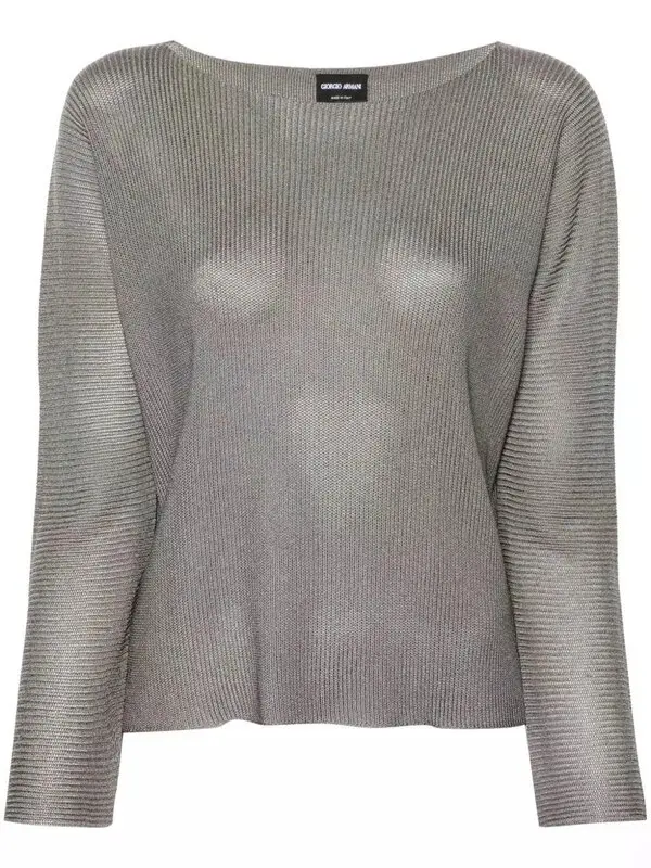 Giorgio Armani Boat-neck Jumper - Grey