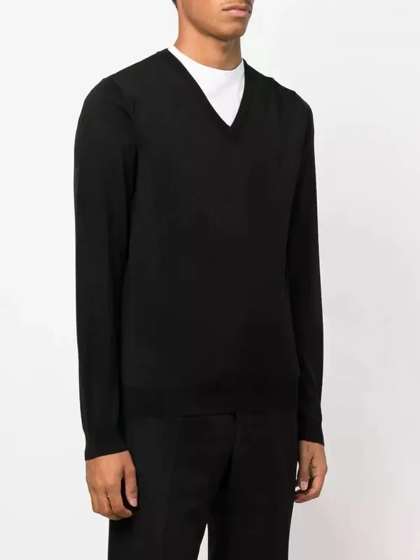 ZANONE V-neck Knit Jumper - Black