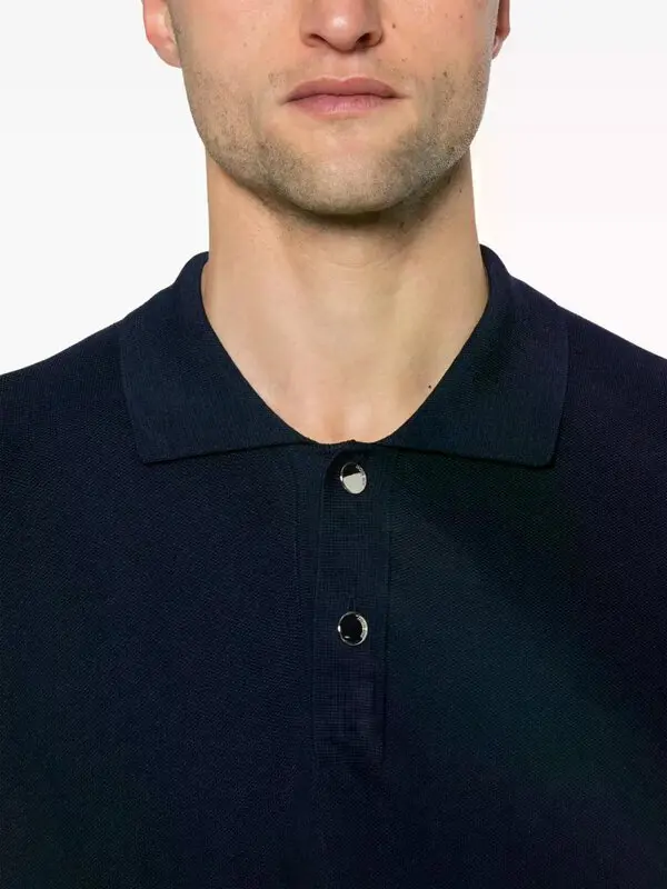 Jacquemus Maille Honeycomb-knit Polo Shirt - Blue