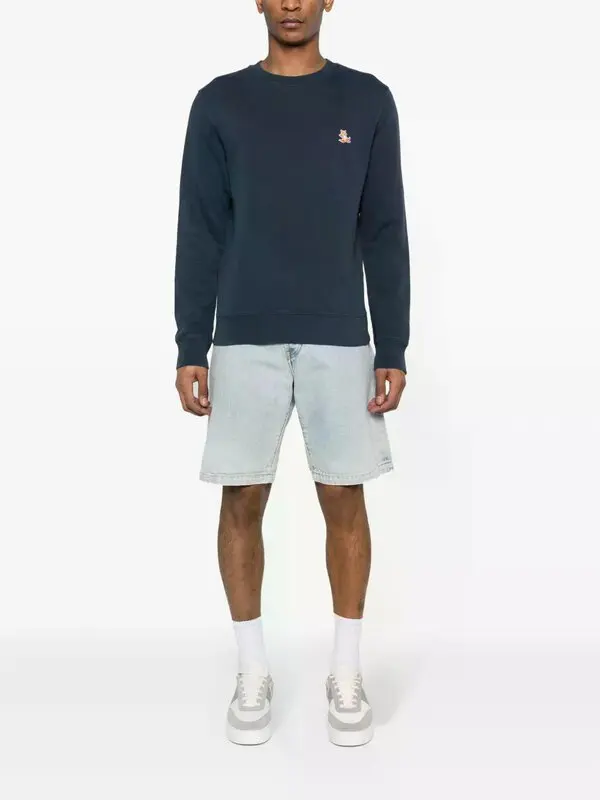 Maison Kitsuné Fox Motif Sweatshirt - Blue