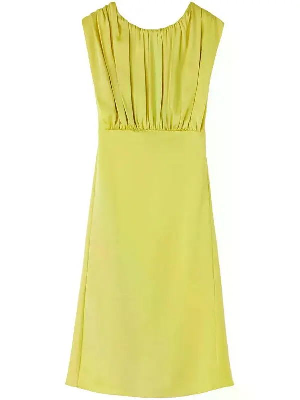JIL SANDER Gathered Sleeveless Midi Dress
