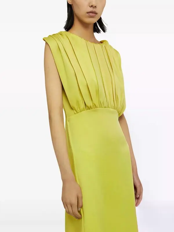 JIL SANDER Gathered Sleeveless Midi Dress